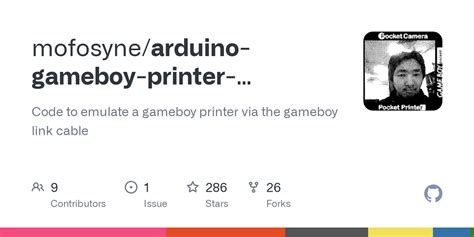 GitHub Mofosyne Arduino Gameboy Printer Emulator Code To Emulate A Gameboy Printer Via The