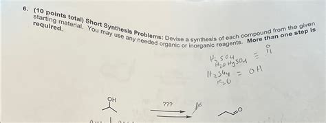 Solved (10 ﻿points total) ﻿Short Synthesis Problems: Devise | Chegg.com