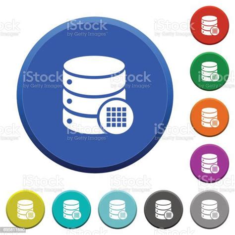 Database Table Cells Beveled Buttons Stock Illustration Download