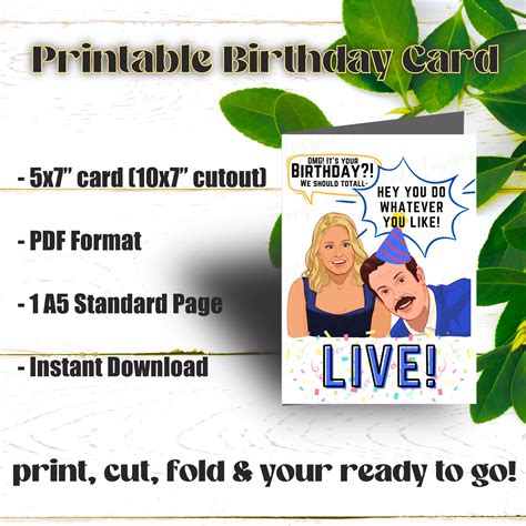 Ted Lasso Birthday Card Printable Funny Pop Culture Meme Live