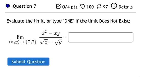 solved evaluate the limit or type dne if the limit does