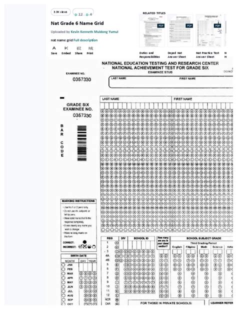 Pdf Nat Grade 6 Name Grid Pdf
