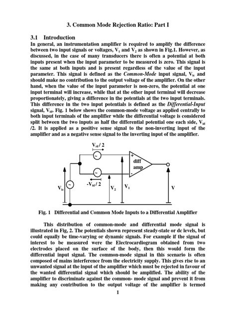 3 Amplifier Common Mode Rejection Ratio Part I Full Pdf Amplifier Electrical Impedance