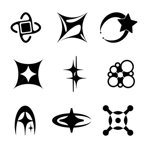 Premium Vector Retro Futuristic Shape Elements For Streetwear Design Collection Of Abstract