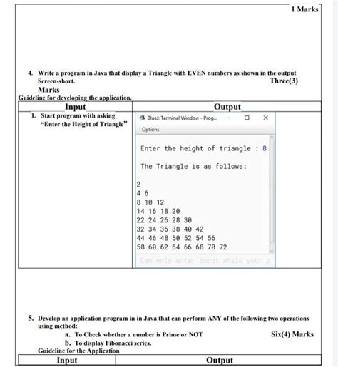 Solved Marks Write A Program In Java That Display A Chegg