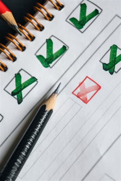 A Checklist With A Green Check Mark And Red Crosses Stock Illustration Illustration Of Confirm