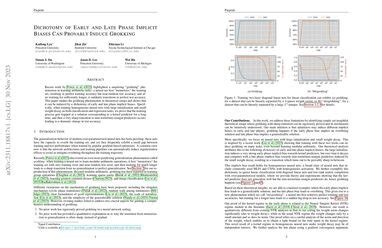 Dichotomy Of Early And Late Phase Implicit Biases Can Provably Induce