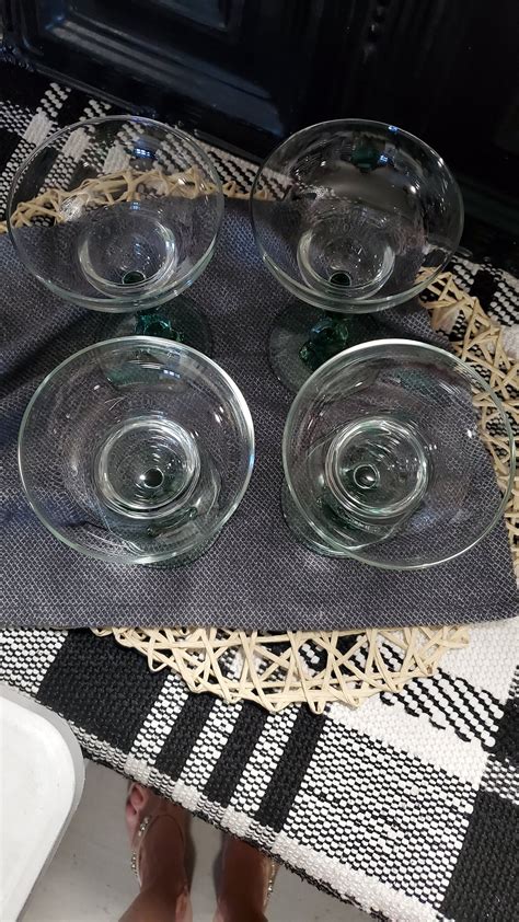 Vintage Siesta Margarita Glassware By Cristal Darques Durand Four
