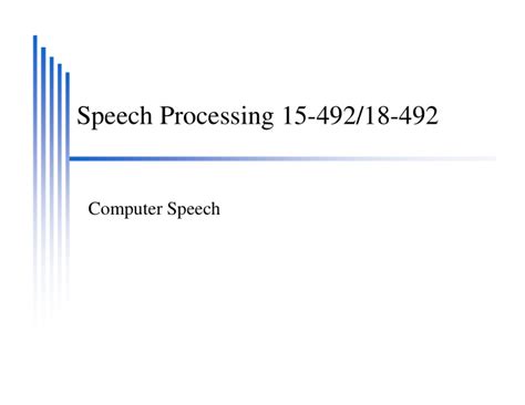 Ppt Speech Processing 15 49218 492 Computer Speech Analog To