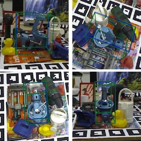 Visualization Of Qualitative Results On The Linemod Dataset Green 3d Download Scientific