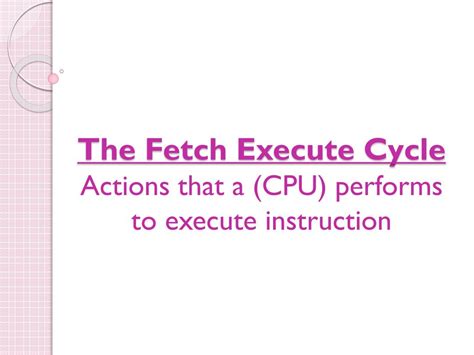 PPT The CPU PowerPoint Presentation Free Download ID 2747887