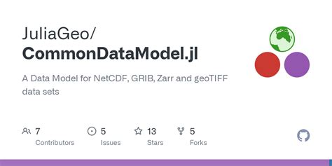 Github Juliageocommondatamodeljl Commondatamodeljl Is A Module