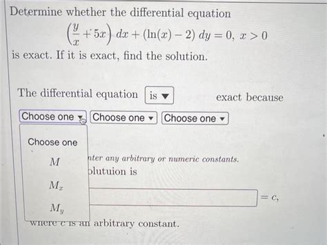 Solved Determine Whether The Differential Equation Chegg
