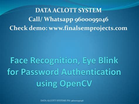 Face Recognition Eye Blink For Password Authentication Pdf