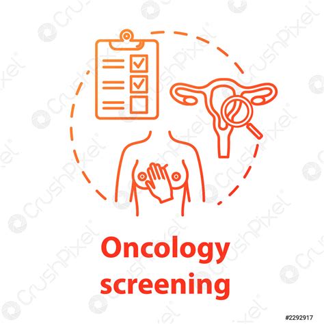 Oncologie Screening Concept Pictogram Borst En Baarmoederhals Kanker