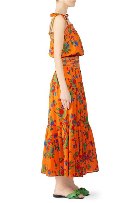 Printed Smocked Dress By Tory Burch Rent The Runway