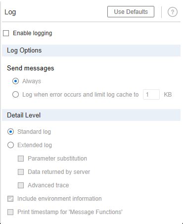 Loadrunner Runtime Settings Log Standard Log Extended Log