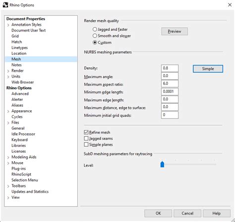 Meshing Parameters Rhino Developer Mcneel Forum