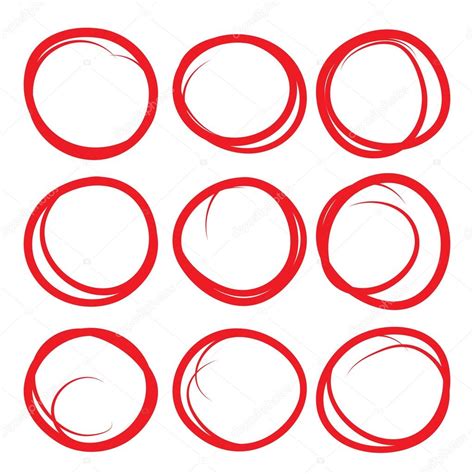 Red Highlight Circle Set — Stock Vector © Goldenshrimp 92104008