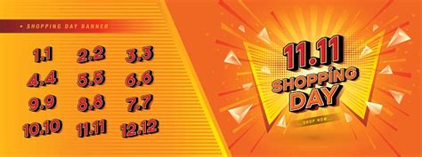 쇼핑 데이 세일 배너 템플릿 디자인 추상 빨간색 기하학적 삼각형 레이블 기호 매월 쇼핑 데이 프로모션 달력 쇼핑 축제 Singles Day China에 대한 스톡 벡터