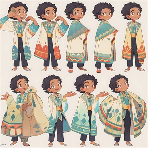 Premium Photo Anime Character Design Male Egyptian Inspired Attire