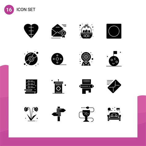 Mobile Interface Solid Glyph Set Of 16 Pictograms Of Overlay Frame