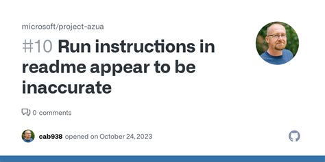 Run Instructions In Readme Appear To Be Inaccurate · Issue 10