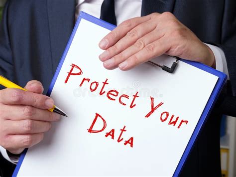 Financial Concept About Protect Your Data With Phrase On The Sheet