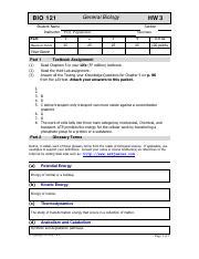BIO HOMEWORK BIO HW General Biology Babe Name