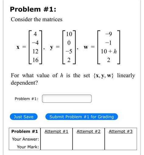 Solved Problem Consider The Matrices Chegg