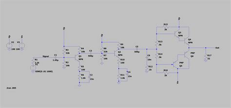 Need Help With Three Stage Transistor Amplifier In Ltspice Electrical