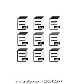 File Format Outline Icon Set Stock Vector Royalty Free Shutterstock