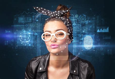 Face And Fingerprint Detection Concept Stock Image Image Of Futuristic Computer 149446311