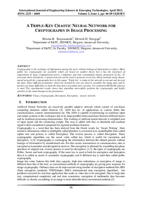 pdf atriple key chaotic neural network for cryptography in image