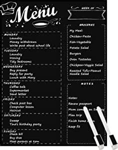 MoKo Magnetic Menu Board For Kitchen Fridge With 2 Bright Chalk Markers