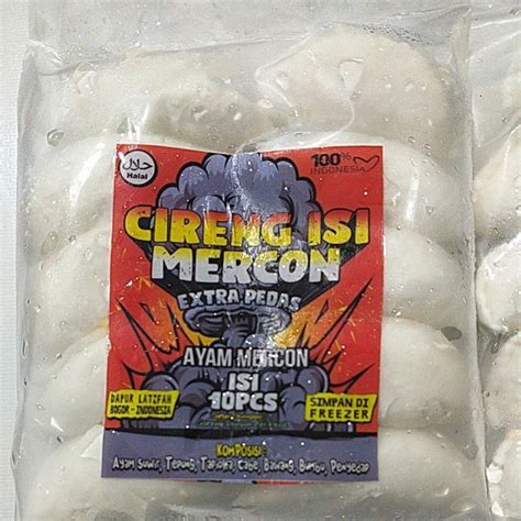 Jual Cireng Mercon Extra Pedas Isi Ayam Suwir Bakso Mercon Cakalang