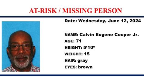 Silver Alert Calvin Eugene Cooper Jr Vicksburg Daily News
