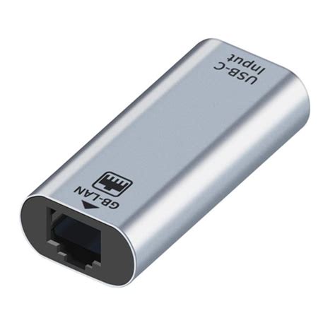 1000M USB C External Network Card Without Cord Type C To RJ45 Converter