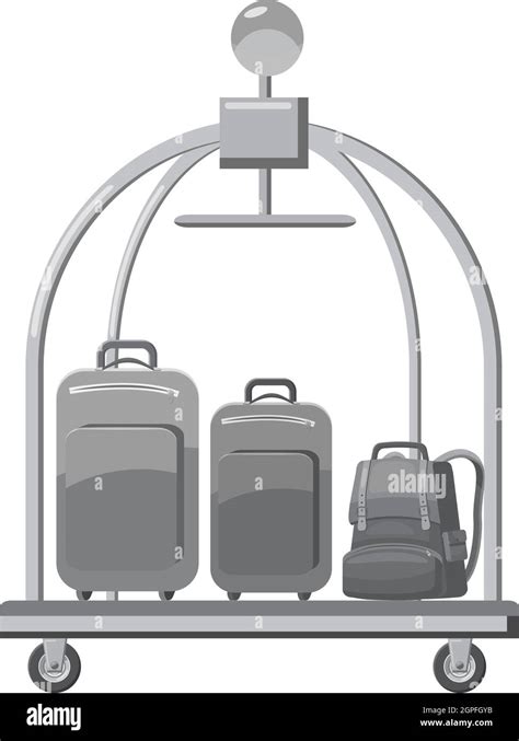 Hotel Baggage Cart Icon Gray Monochrome Style Stock Vector Image And Art Alamy