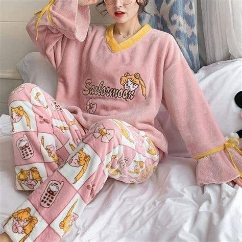 Anime Pink Sailor Moon Pajamas Set Sp Sailor Moon Outfit Pajama Set Cute Pajamas