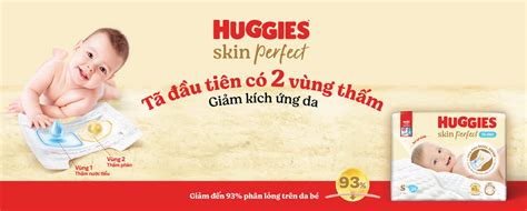 Tã Huggies Skin Perfect 2 Vùng Thấm