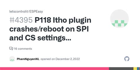 P118 Itho Plugin Crashesreboot On Spi And Cs Settings Esp8266