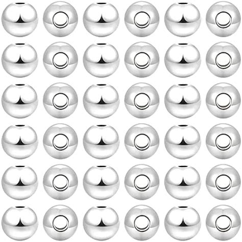 140pcs Round Smooth Spacer Beads 2mm 925 Sterling Silver Beads Seamless