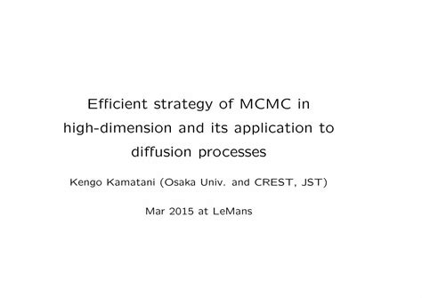 pdf ﬃ strategy of mcmc in high dimension and its application lmm