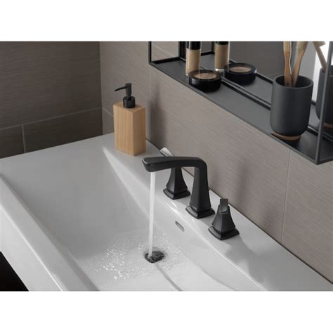Delta Vesna Matte Black Widespread 2 Handle Watersense Bathroom Sink
