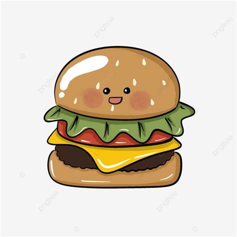 귀여운 햄버거 햄버거 귀여운 햄버거 맛있는 Png 일러스트 및 Psd 이미지 무료 다운로드 Pngtree