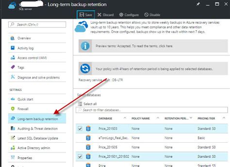 Long Term Retention Backup In Azure Sql Db ענן מאמר