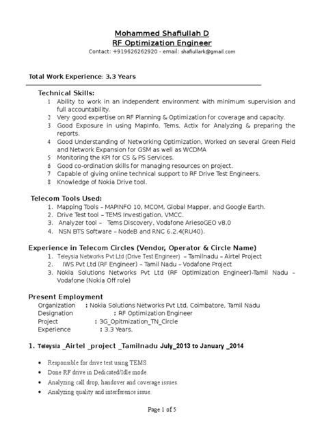 Rf Optimization Engineer Pdf Accessibility 3 G
