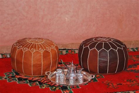 Moroccan Leather Pouf Moroccan Vintage Pouf Moroccan Ottoman Pouf