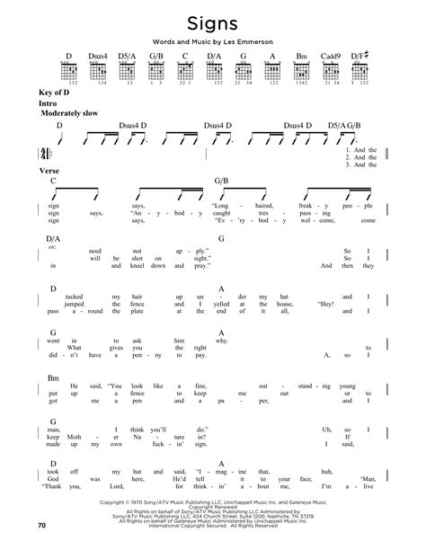 Signs By Five Man Electrical Band Guitar Lead Sheet Guitar Instructor